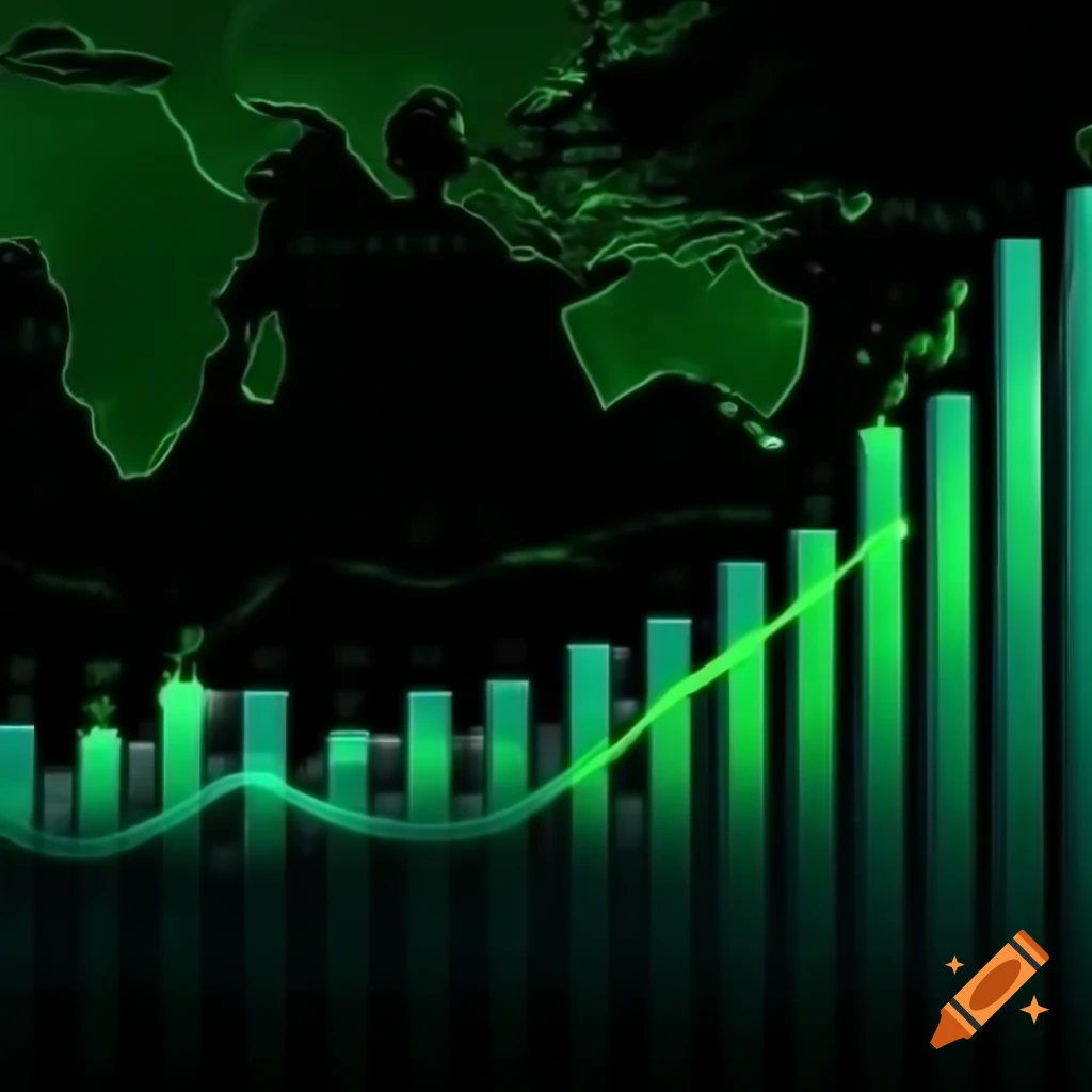 Professional guide design featuring green charts and graphs on deep black background on Craiyon