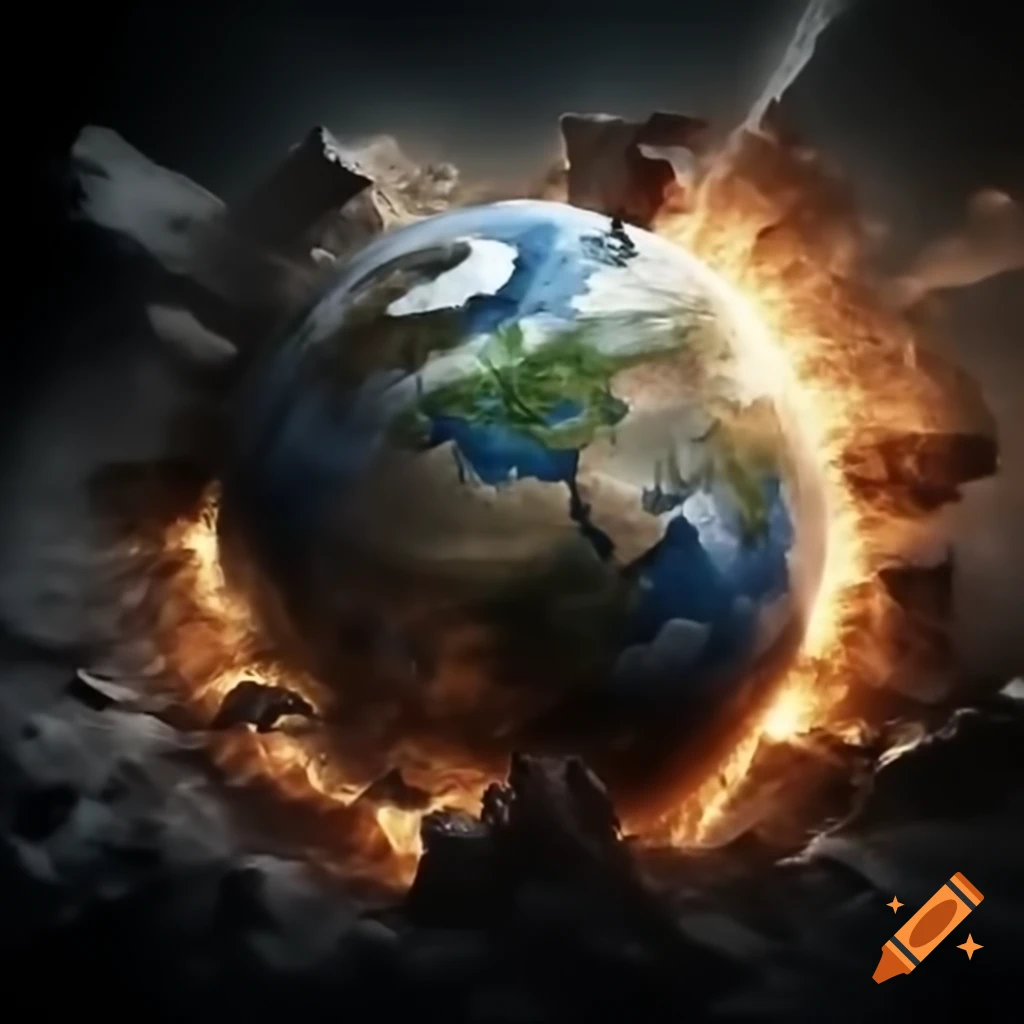 Devastated earth landscape on Craiyon