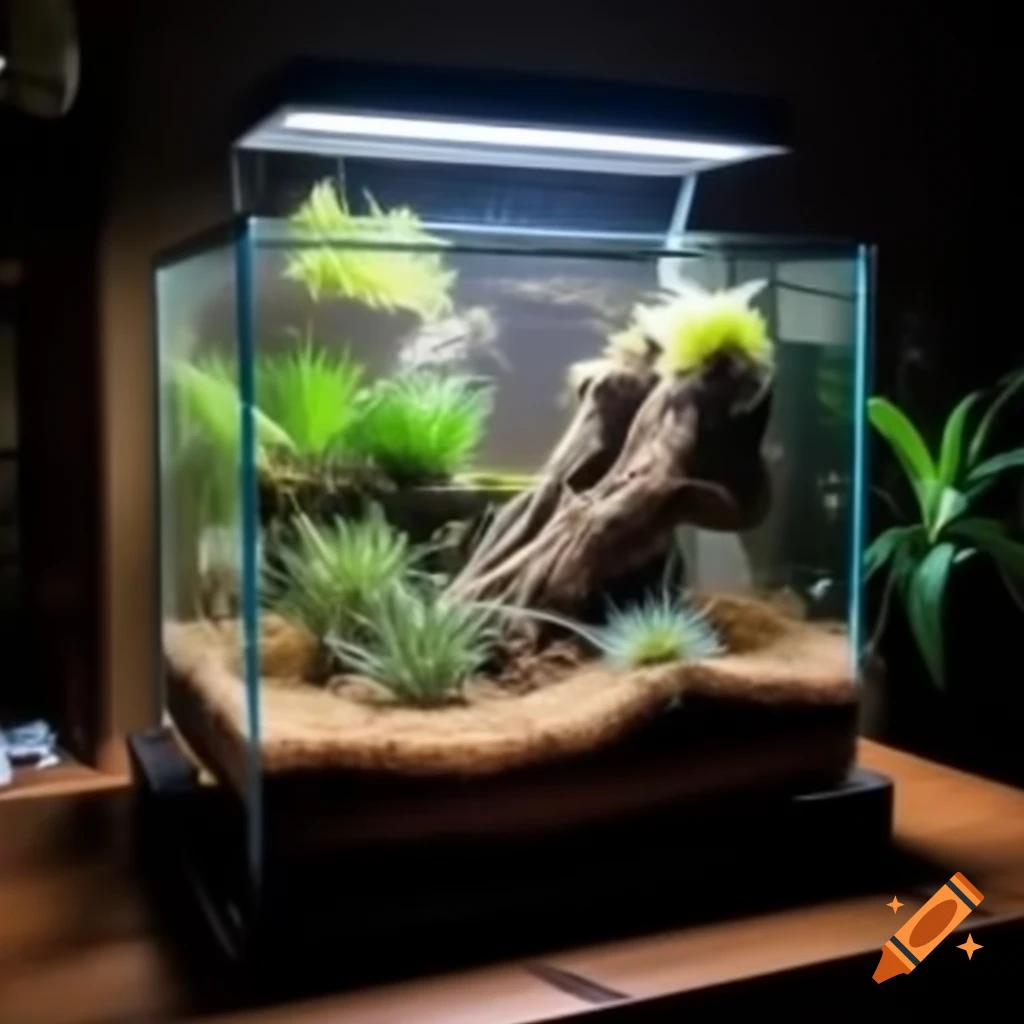 Large glass terrarium featuring saudi arabian desert landscape and ...