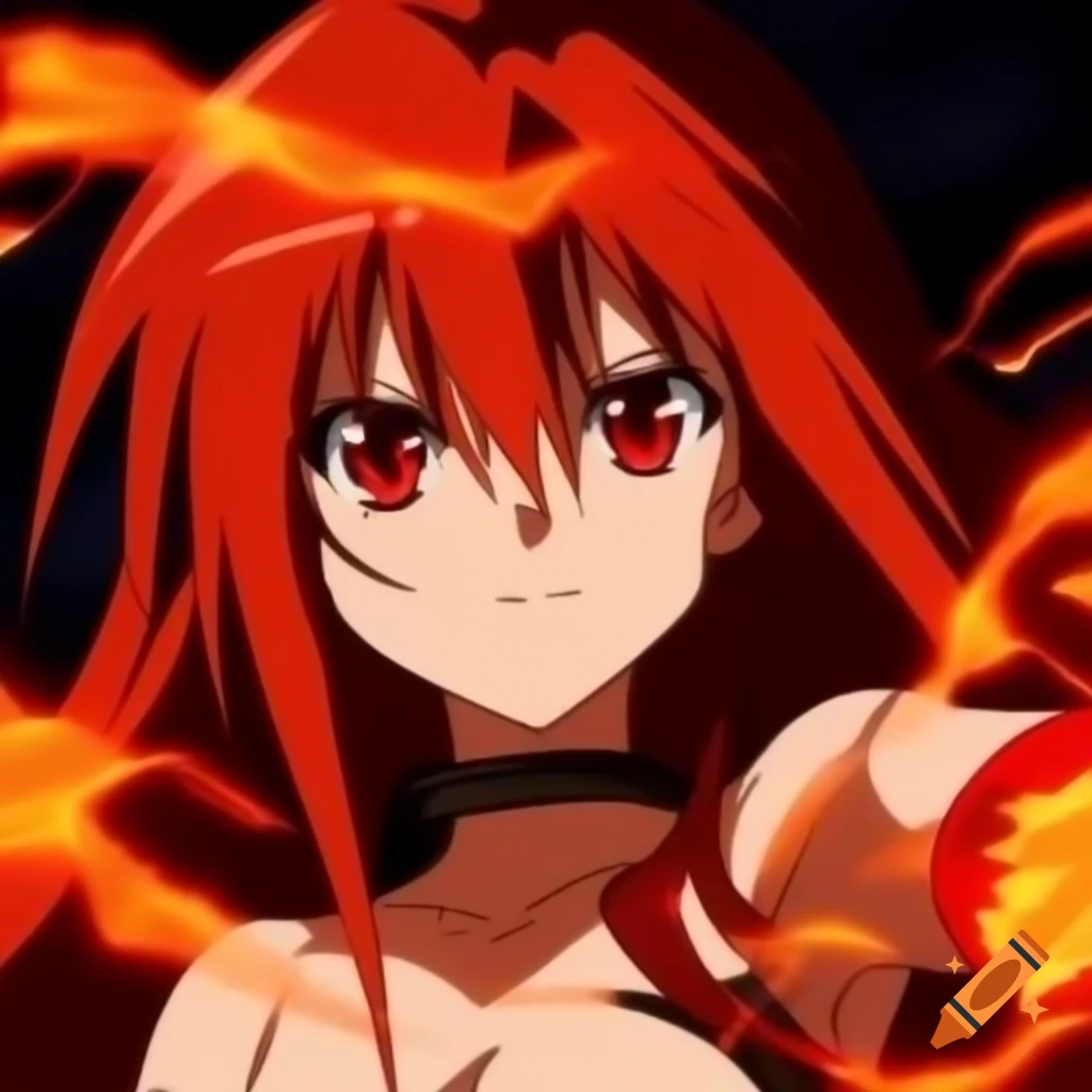 Older version of Shana from Shakugan no Shana in battle with sword and ...