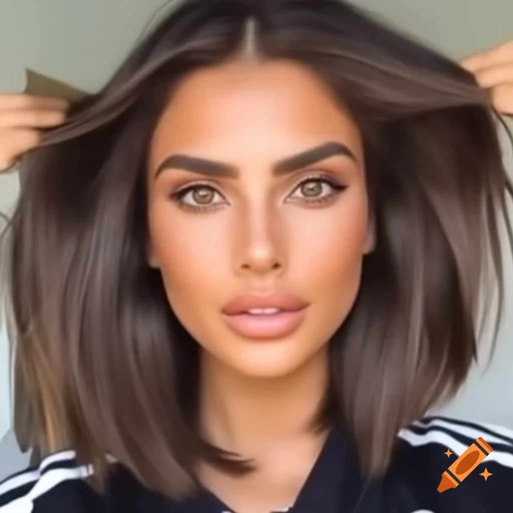 Athletic spanish arabic woman with thick dark brown hair and light ...