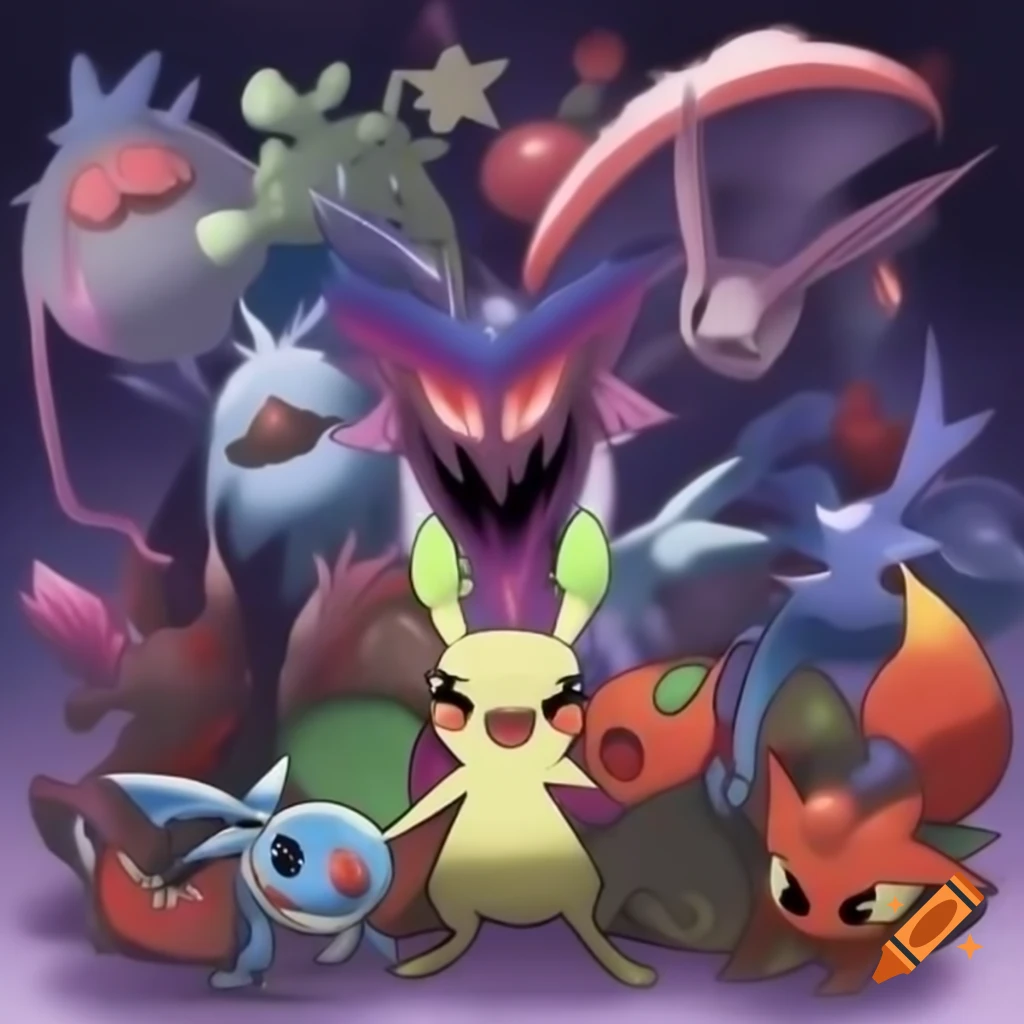 Amorphous entity made from various pokémon, pulsating with energy on ...