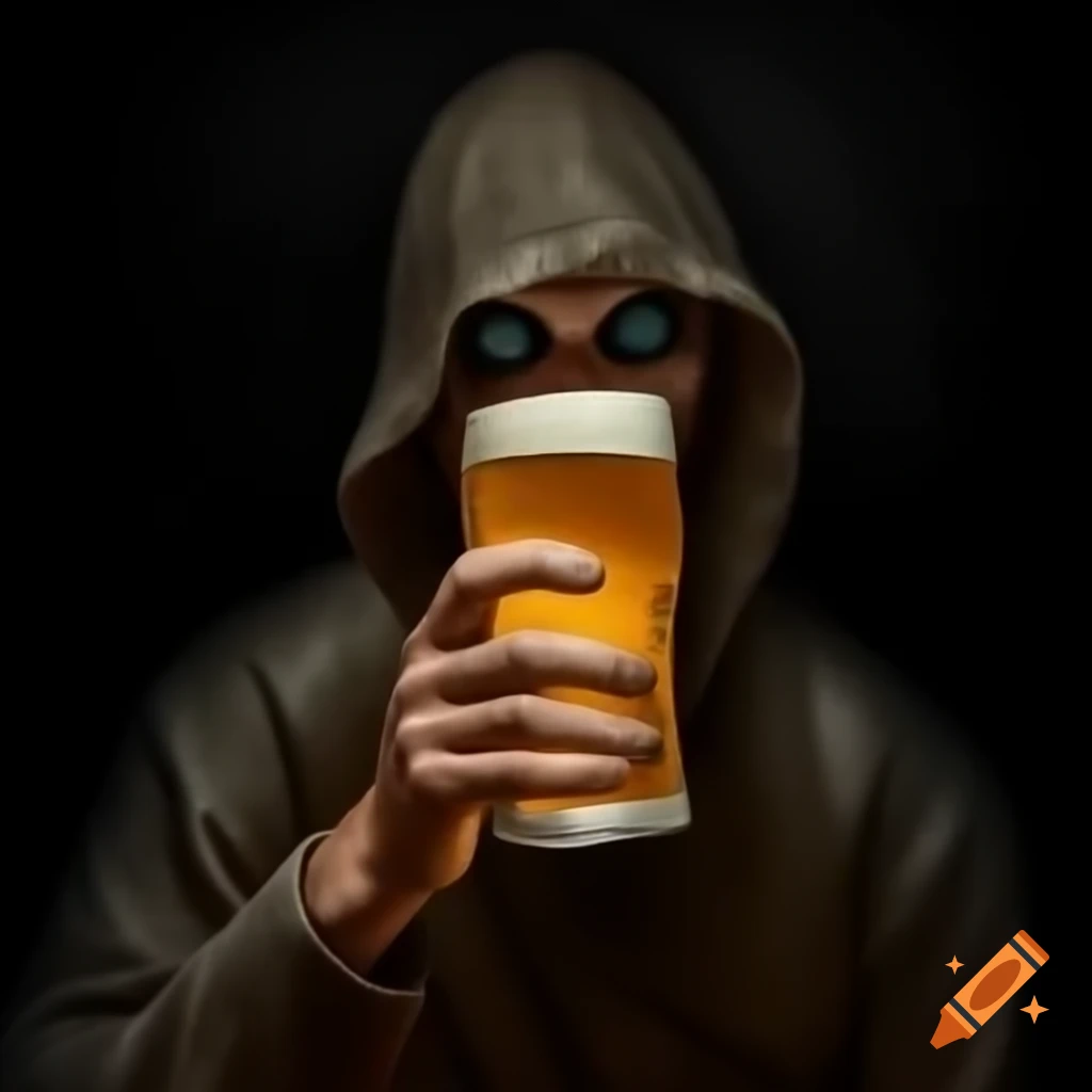 Brett beer thief, a playful depiction of sneaky character on Craiyon