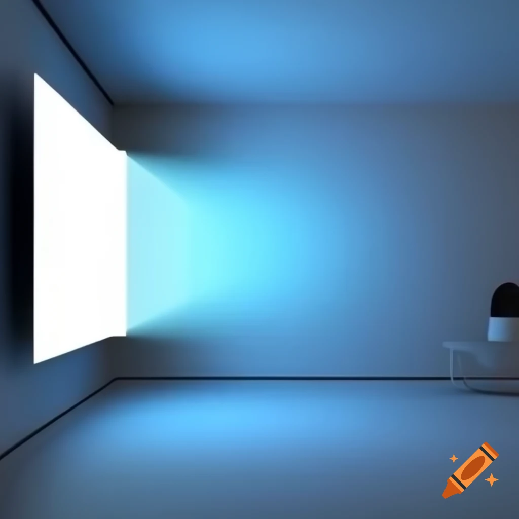 Futuristic 3D screen projector in minimalistic interior design on Craiyon