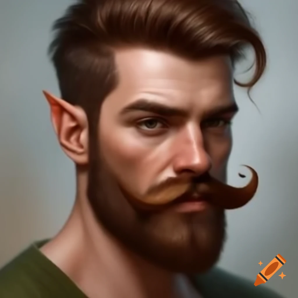 Realistic male trickster fairy with thick mustache on Craiyon