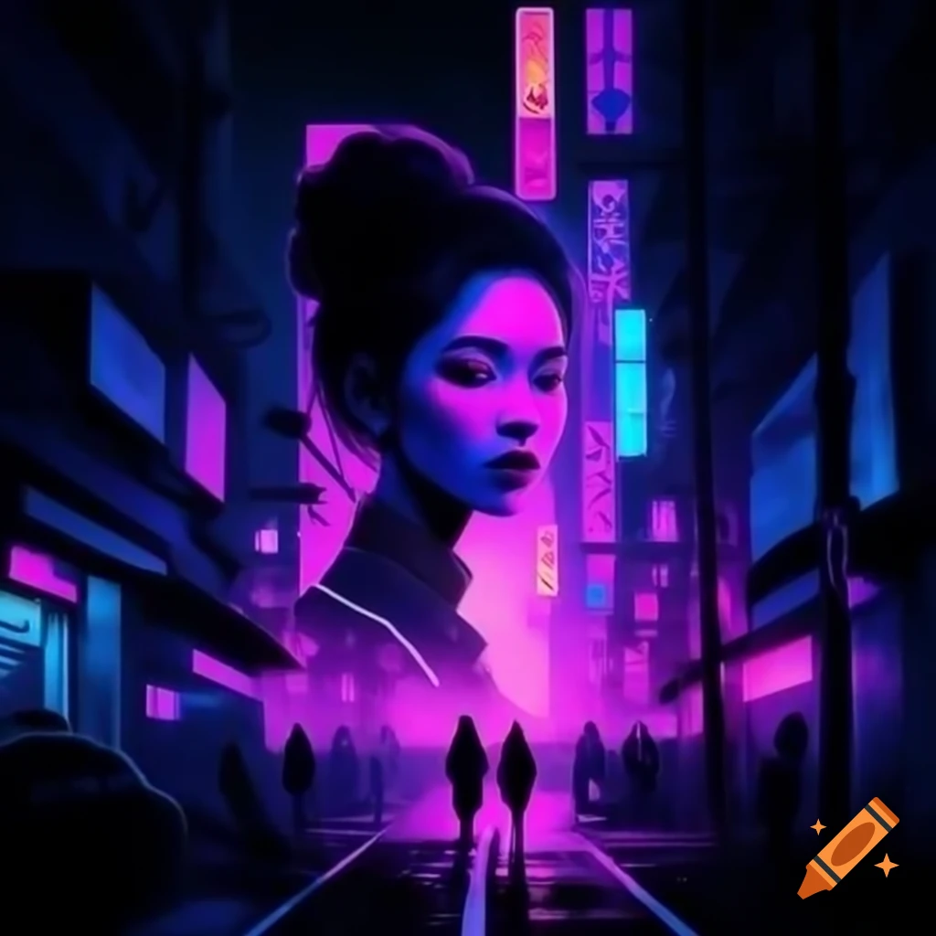 Cinematic movie poster featuring fantasy illustration with neon colors ...