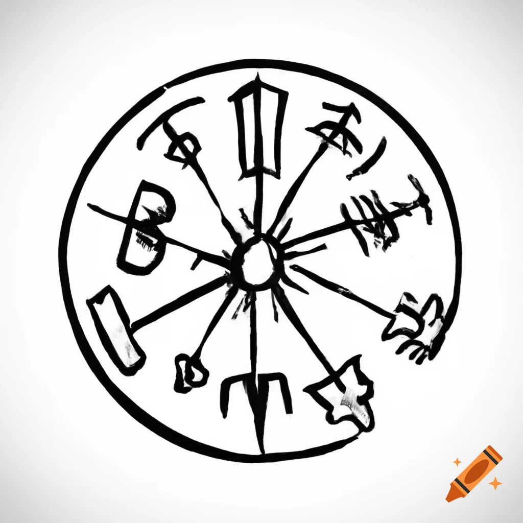 Vintage hand drawn black and white cat people faction symbol on Craiyon