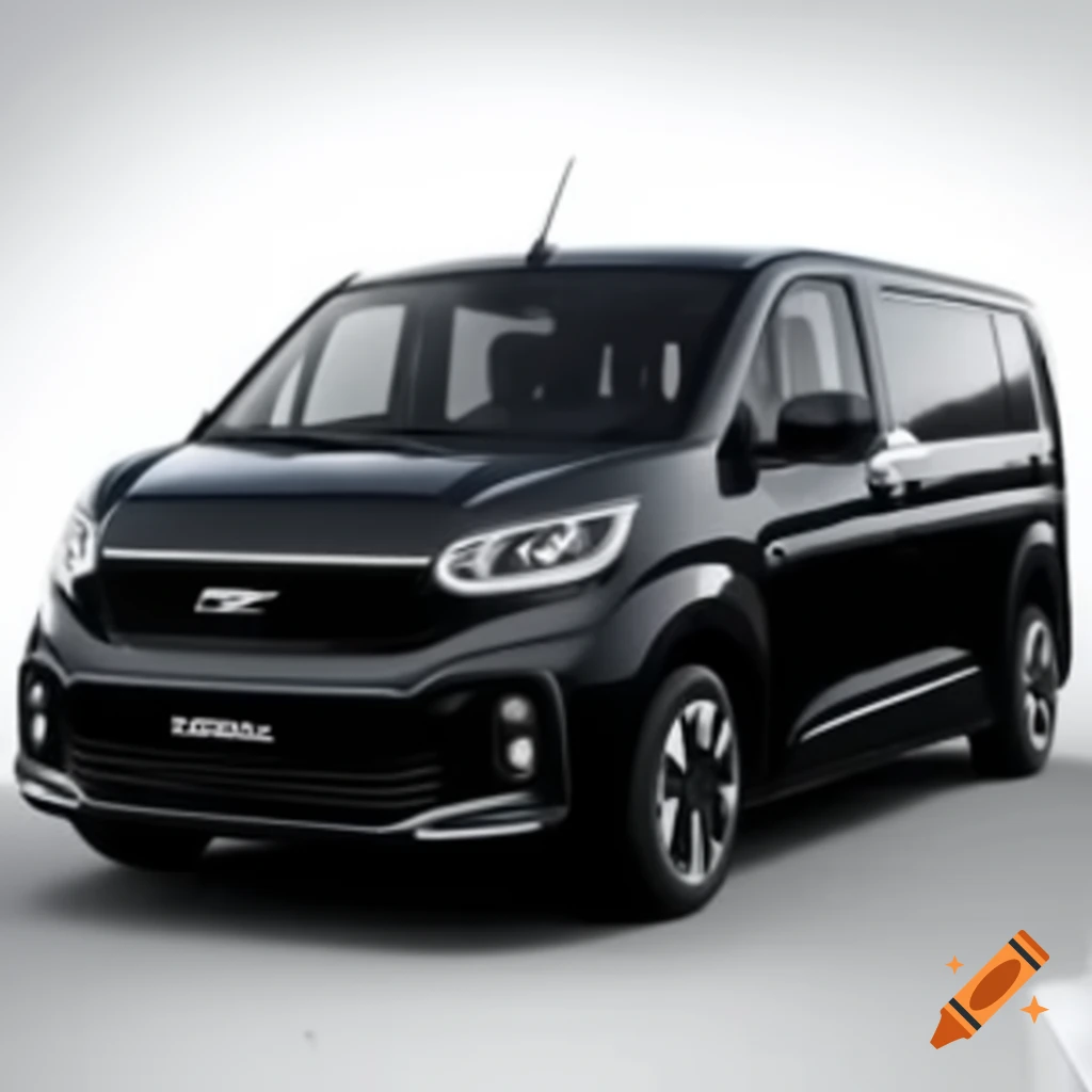 Sleek black LDV electric mini-van for commercial delivery on Craiyon