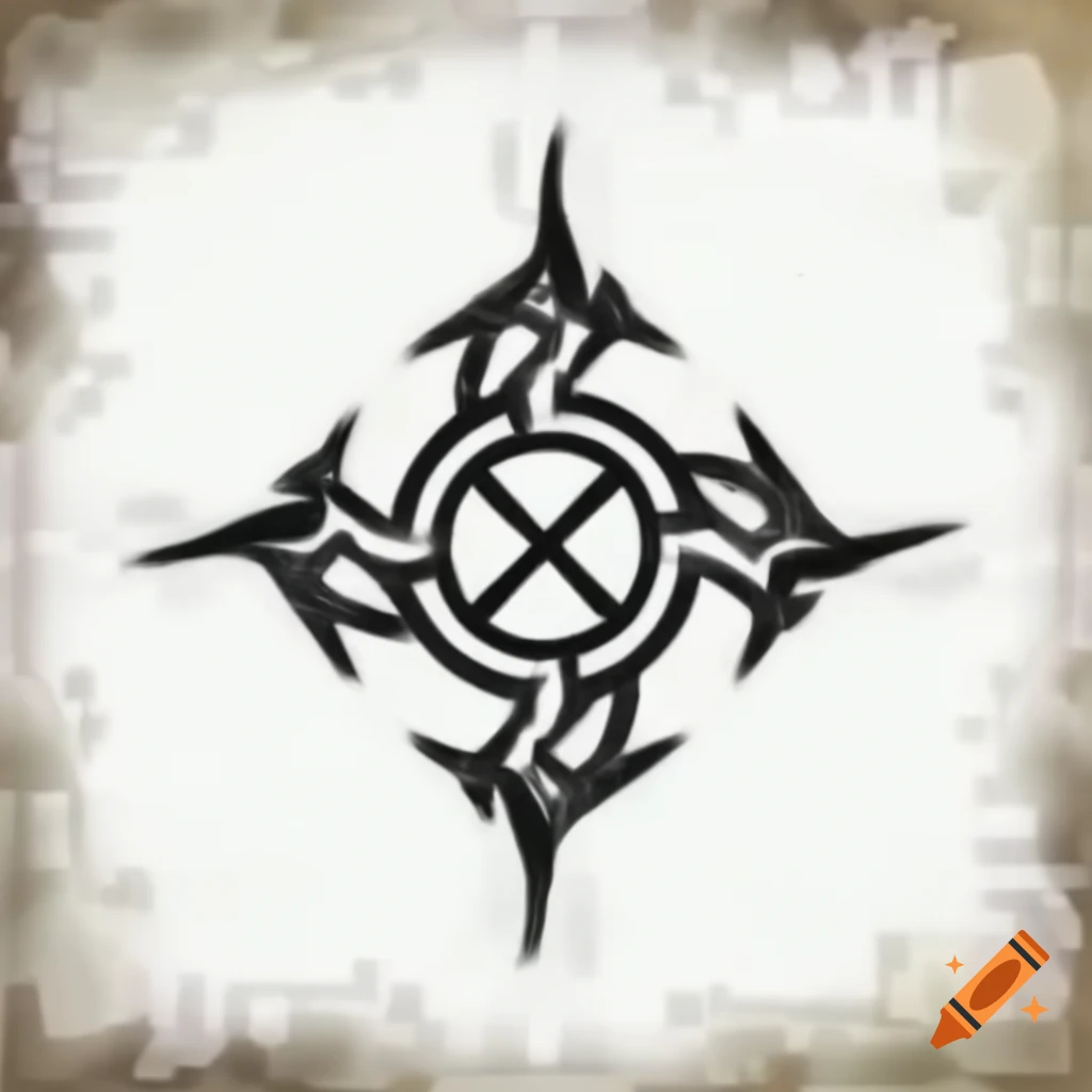 Vintage hand-drawn fantasy style troll faction symbol in black and ...