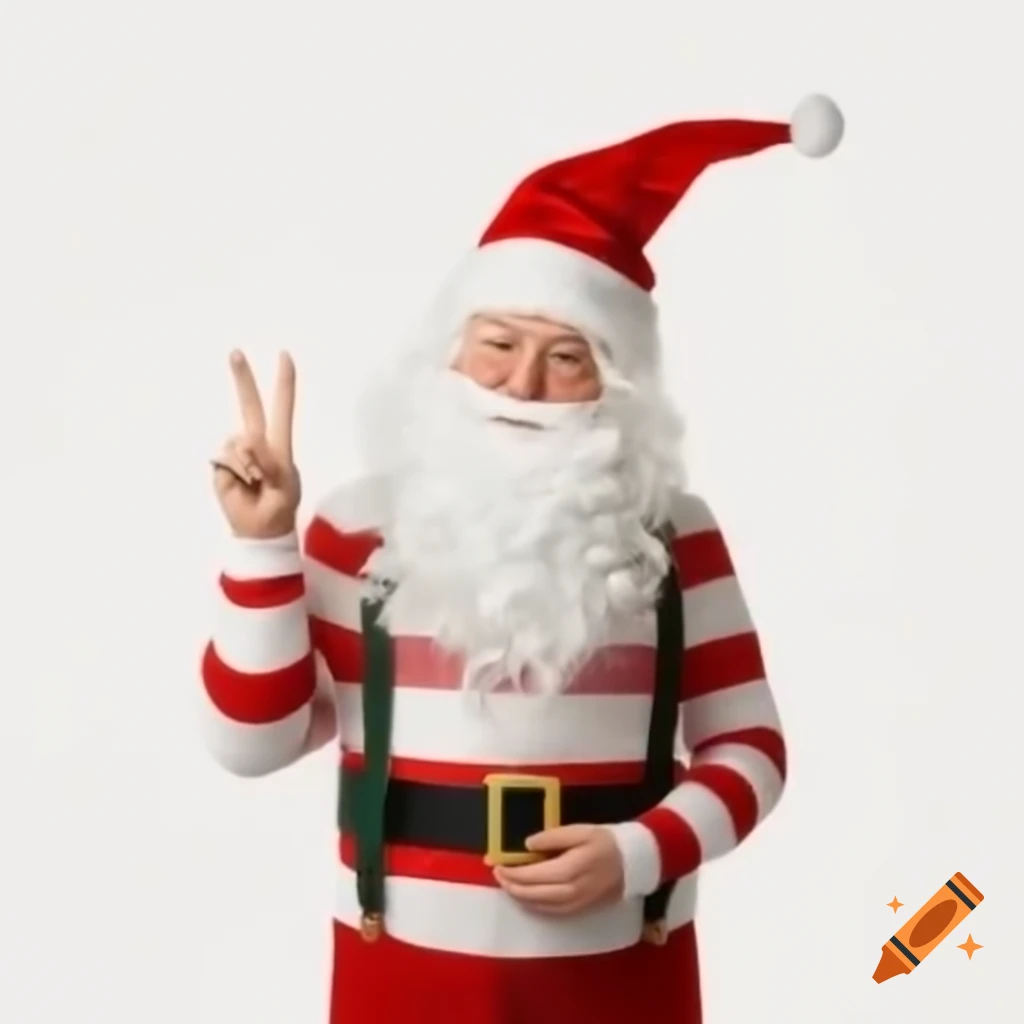 Cheerful Christmas Uncle smiling and holding up one finger on Craiyon