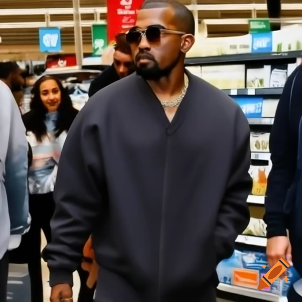Kanye west shopping at aldi grocery store on Craiyon