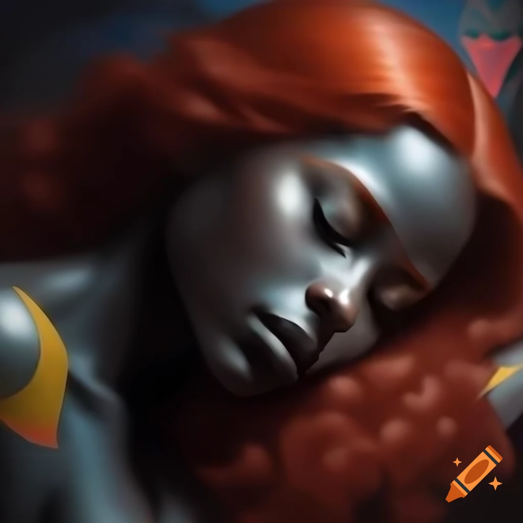 Highly detailed painting of a sleeping figure in Kandinsky style on Craiyon