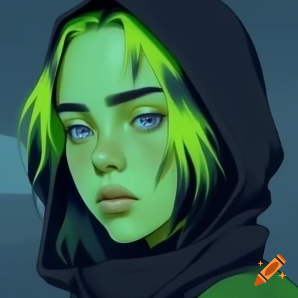 Anime-style illustration of a beautiful character inspired by Billie ...