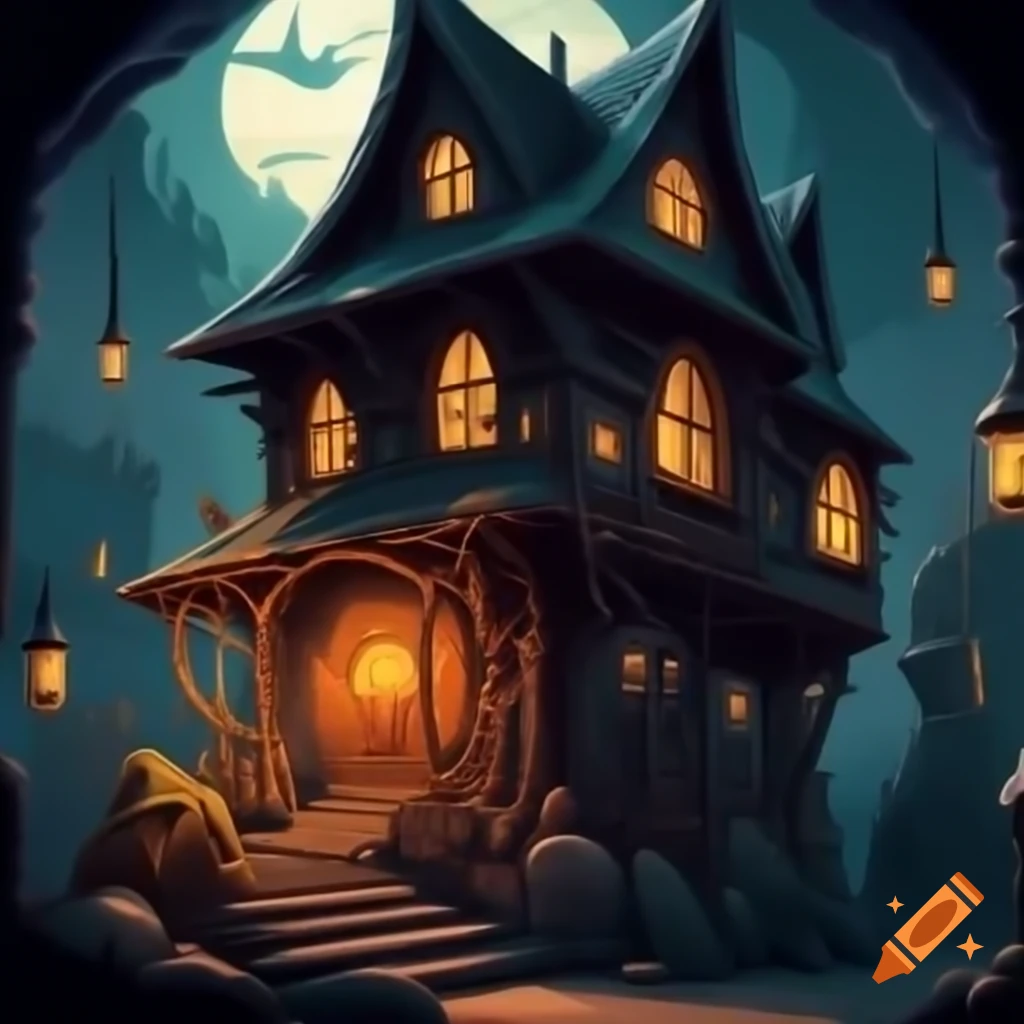 Gargamel's wizard house from the Smurfs on Craiyon