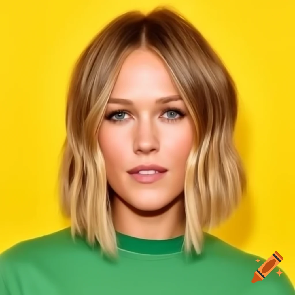 Kimberley garner showcasing a dramatic undercut tapered bob haircut on Craiyon