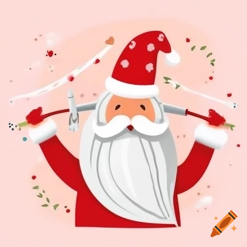 Santa claus fencing with a sword in a christmas setting on Craiyon