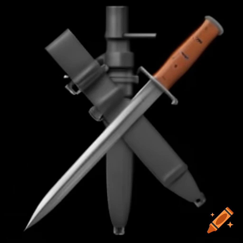 Modern M9 Bayonet design with no background on Craiyon