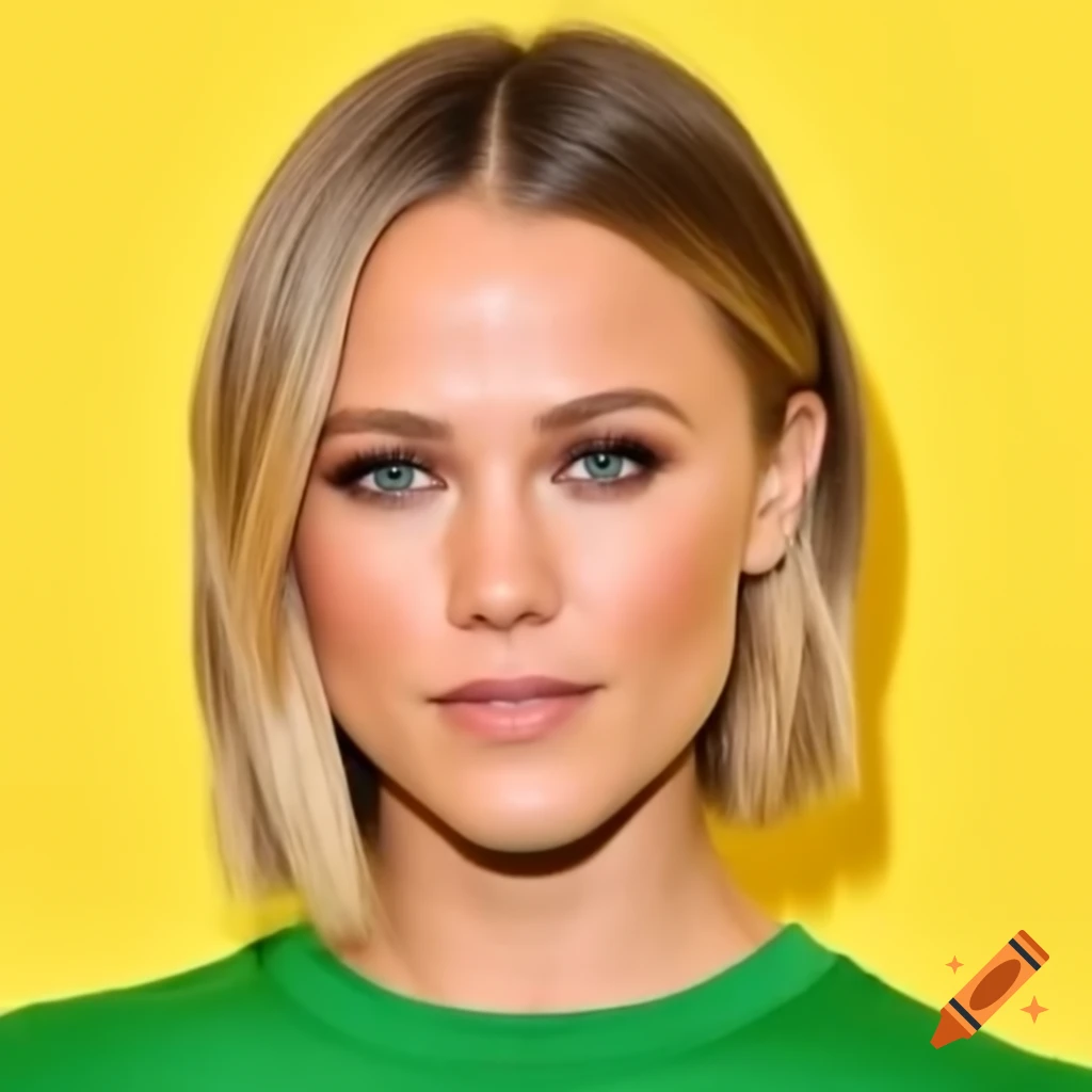 Kimberley garner showcasing a dramatic thick shaved undercut bob hairstyle on Craiyon