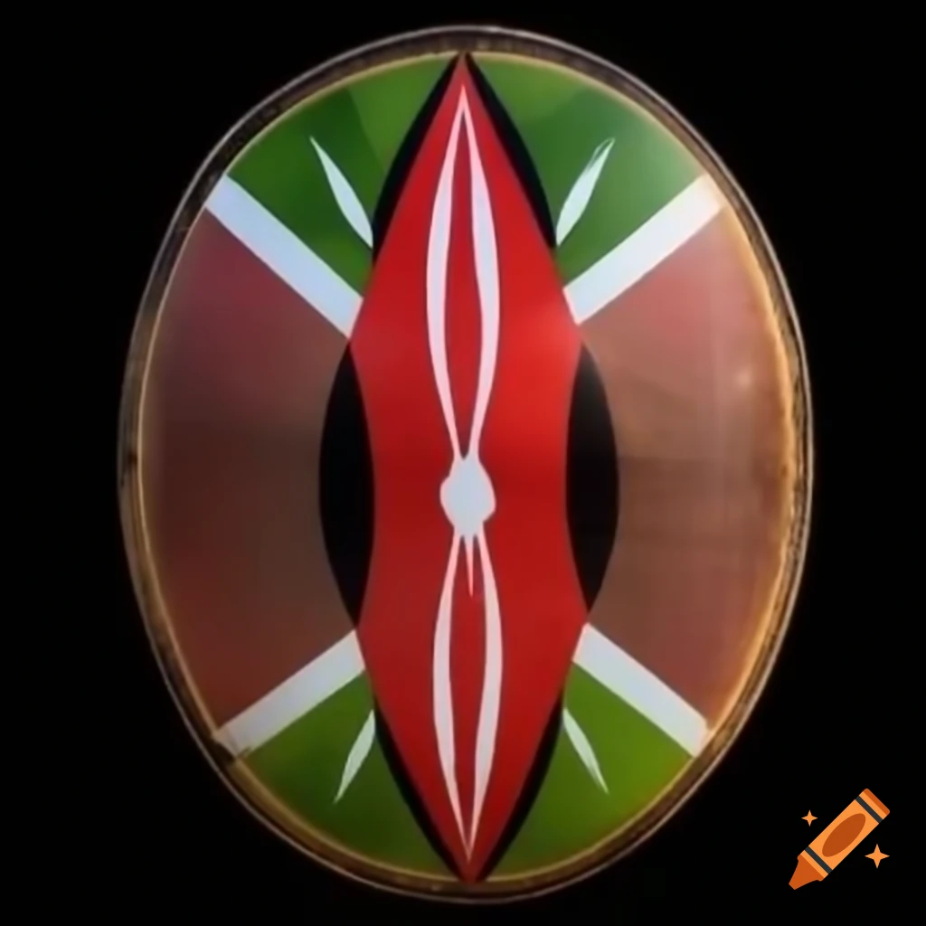 Traditional kenyan shield with intricate patterns on Craiyon