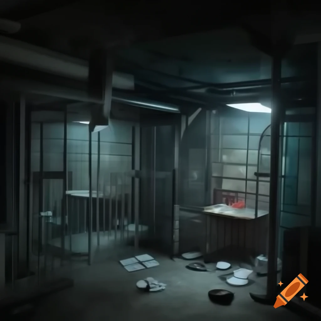 Underground secret laboratory in nyc with flickering fluorescent lights ...