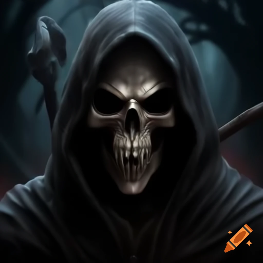 Metal rock song cover inspired by skulls and grim reaper theme on Craiyon
