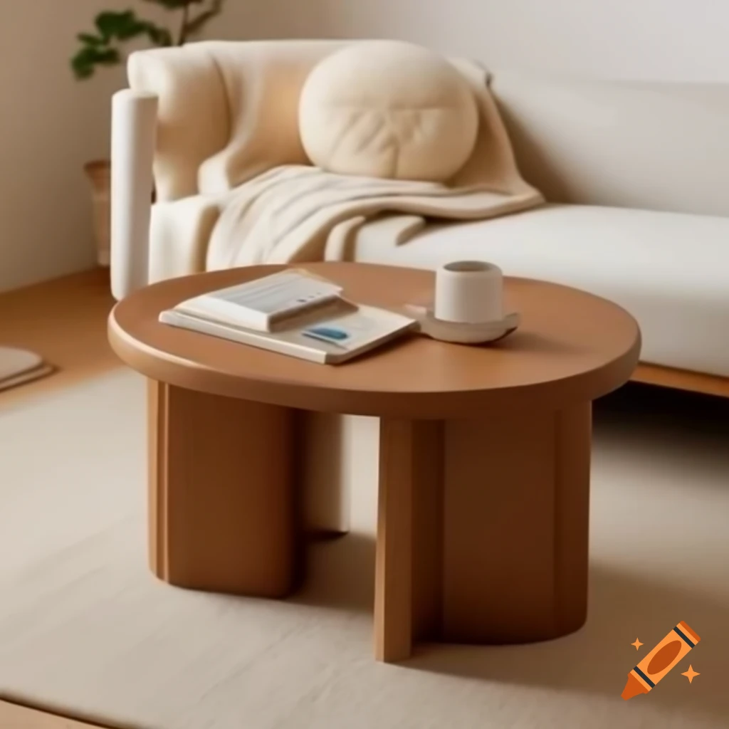 Cozy living room with coffee table, throw blanket, and book on Craiyon