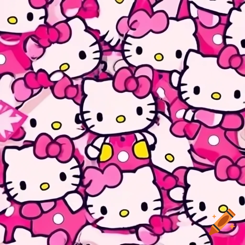 Cute pink Hello Kitty character on Craiyon