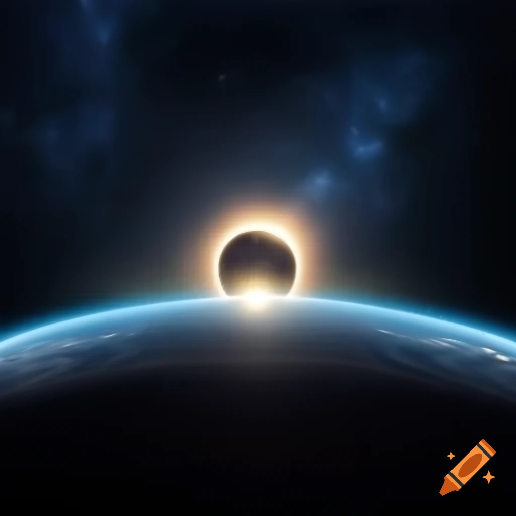 Futuristic solar system background with glowing Sun and detailed ...
