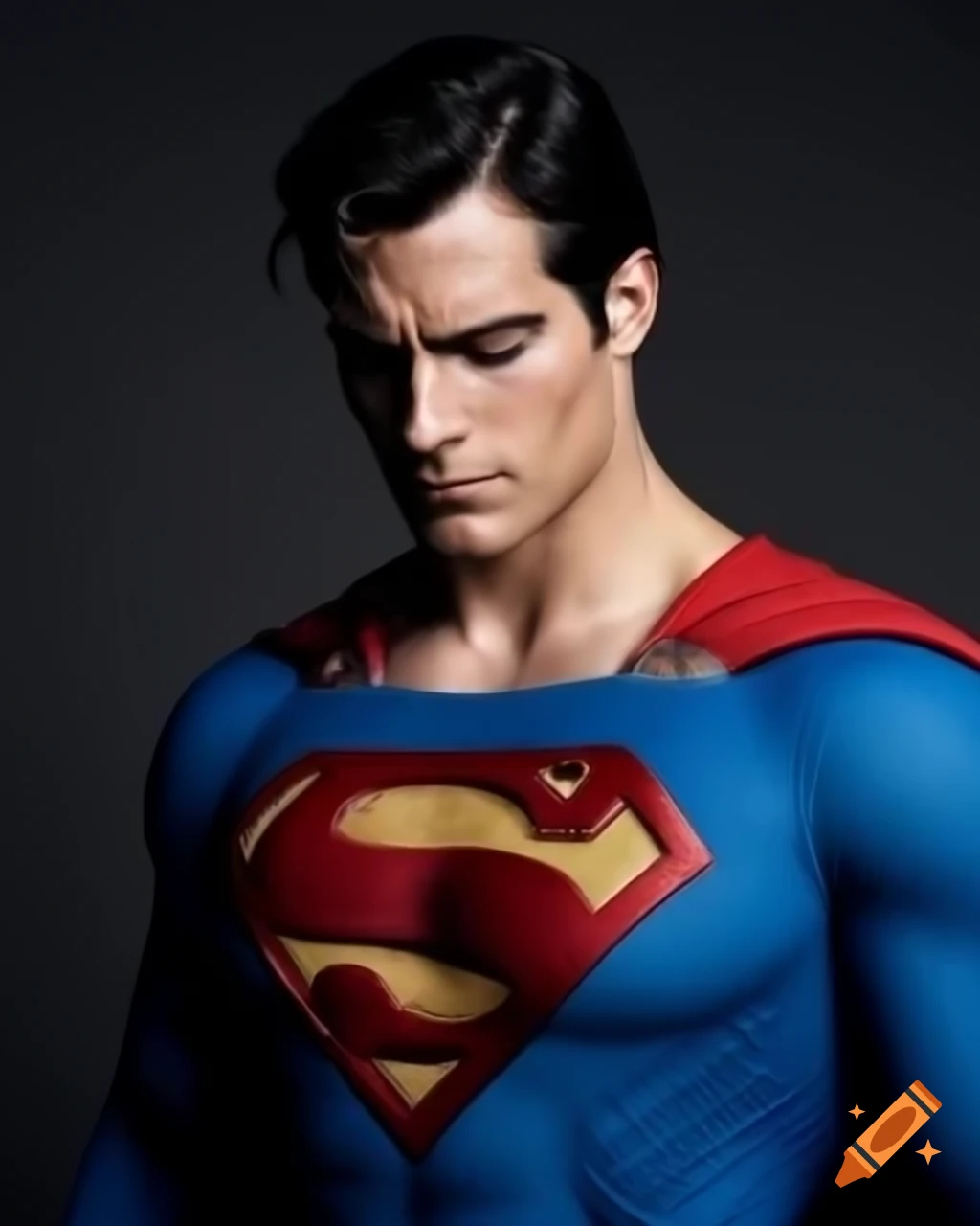 Superman portrait in classic superhero style on Craiyon