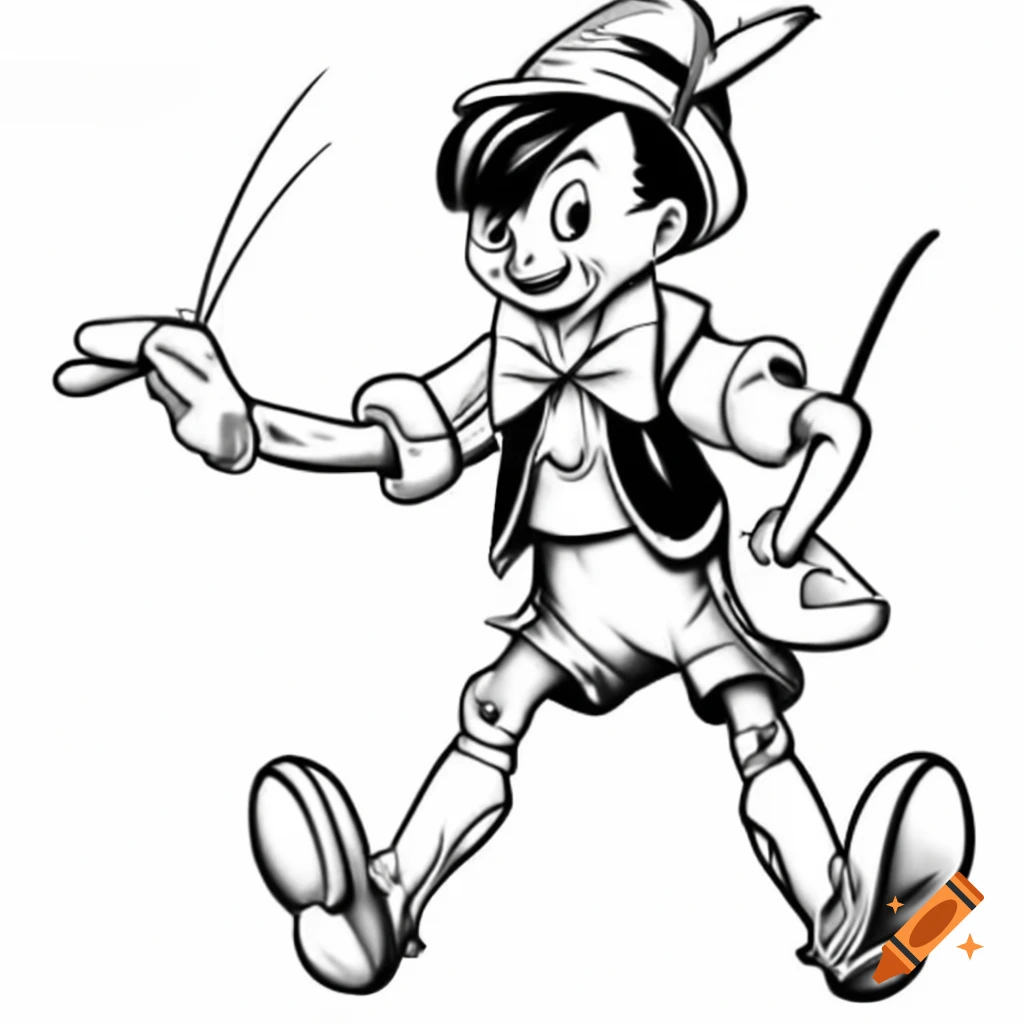 The story of Pinocchio, exploring themes of honesty and deception on Craiyon