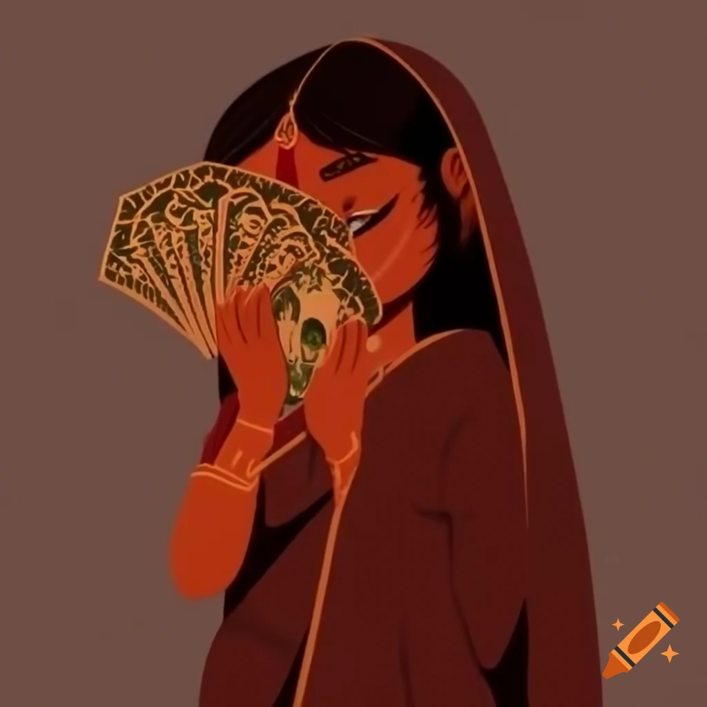 Traditional Indian bahu with modest expression, partially hidden behind ...