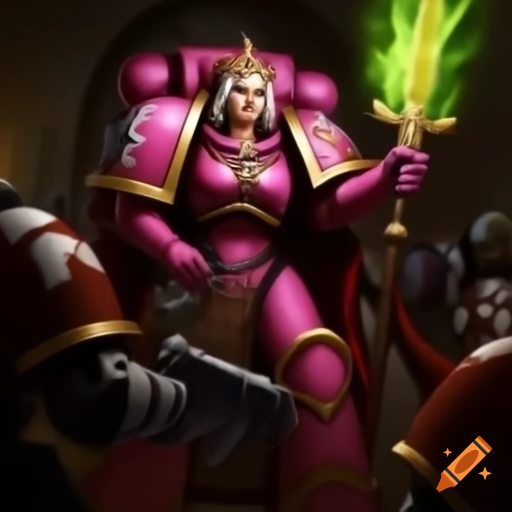 Pink princess character interacting with warhammer 40k universe ...