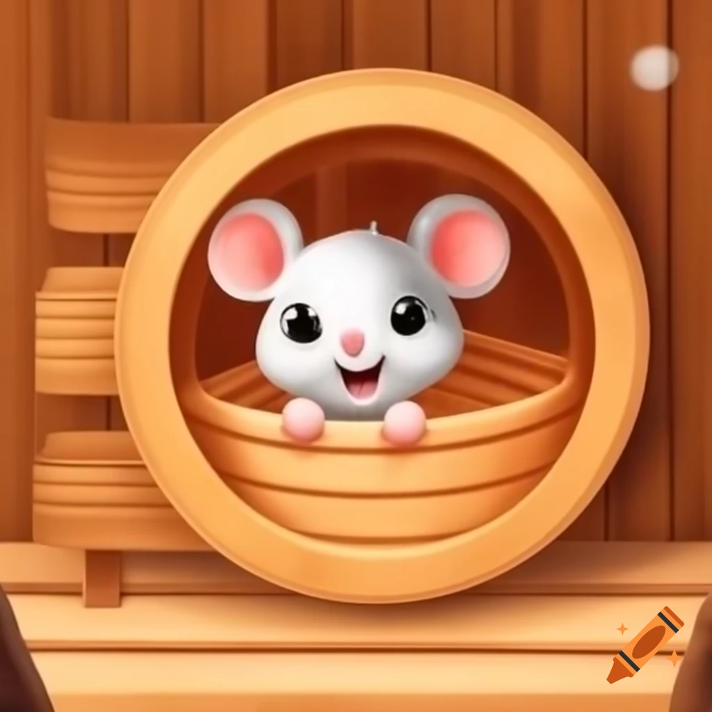 Happy little mouse in sauna setting on Craiyon