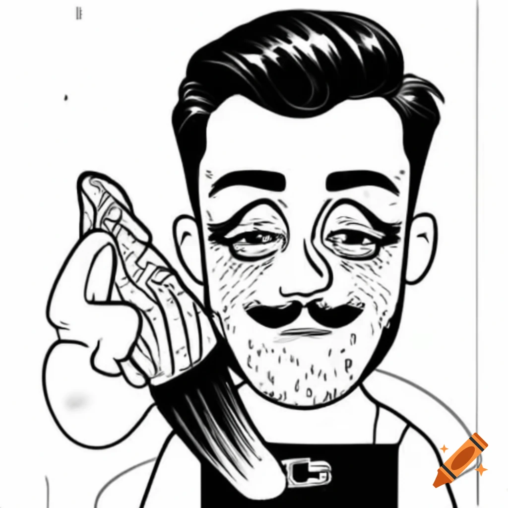 Cartoon illustration of a handsome man holding a steak for Finlay's ...