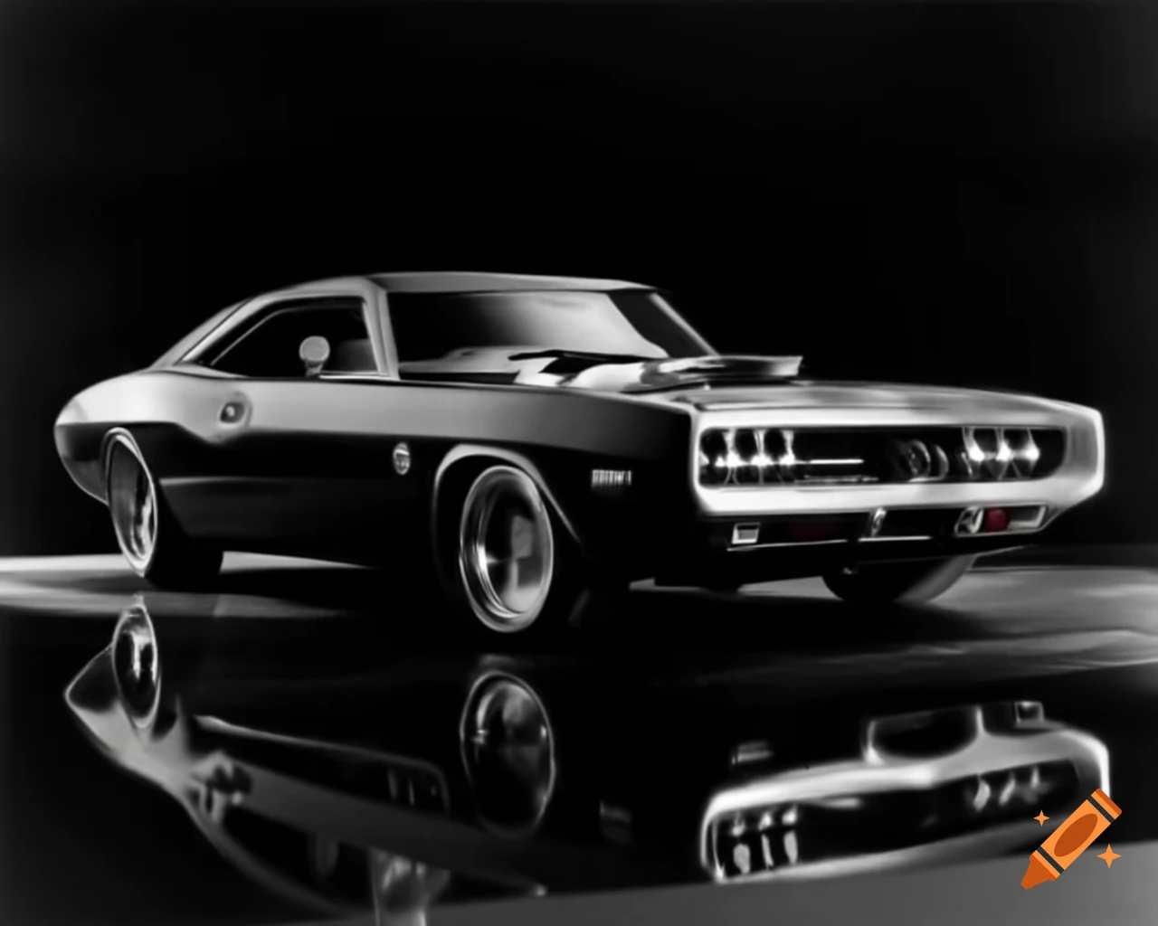 1968 dodge charger modeled as batmobile from 2022 batman movie on Craiyon