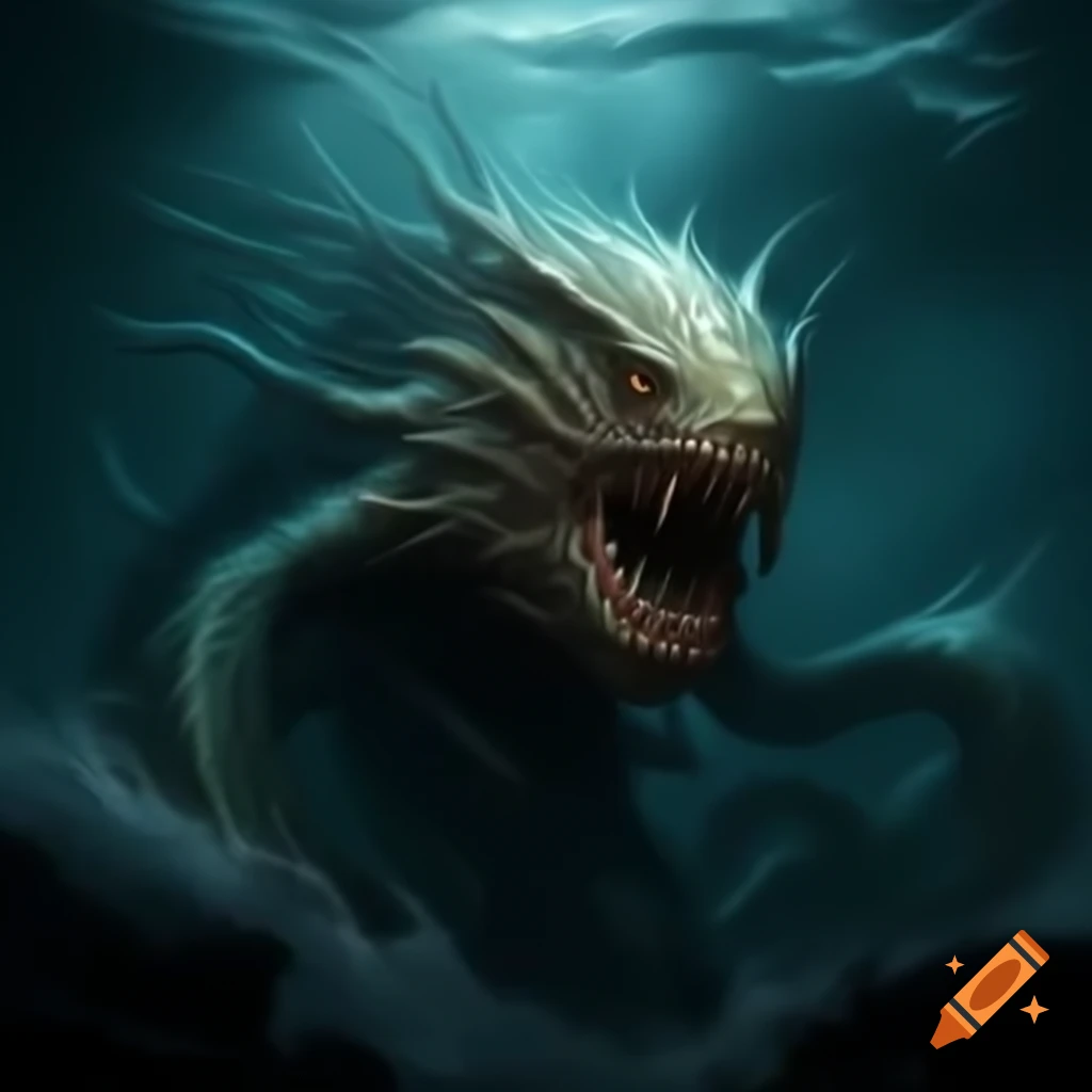 Terrifying deep-sea creature resembling anglerfish with jagged teeth ...