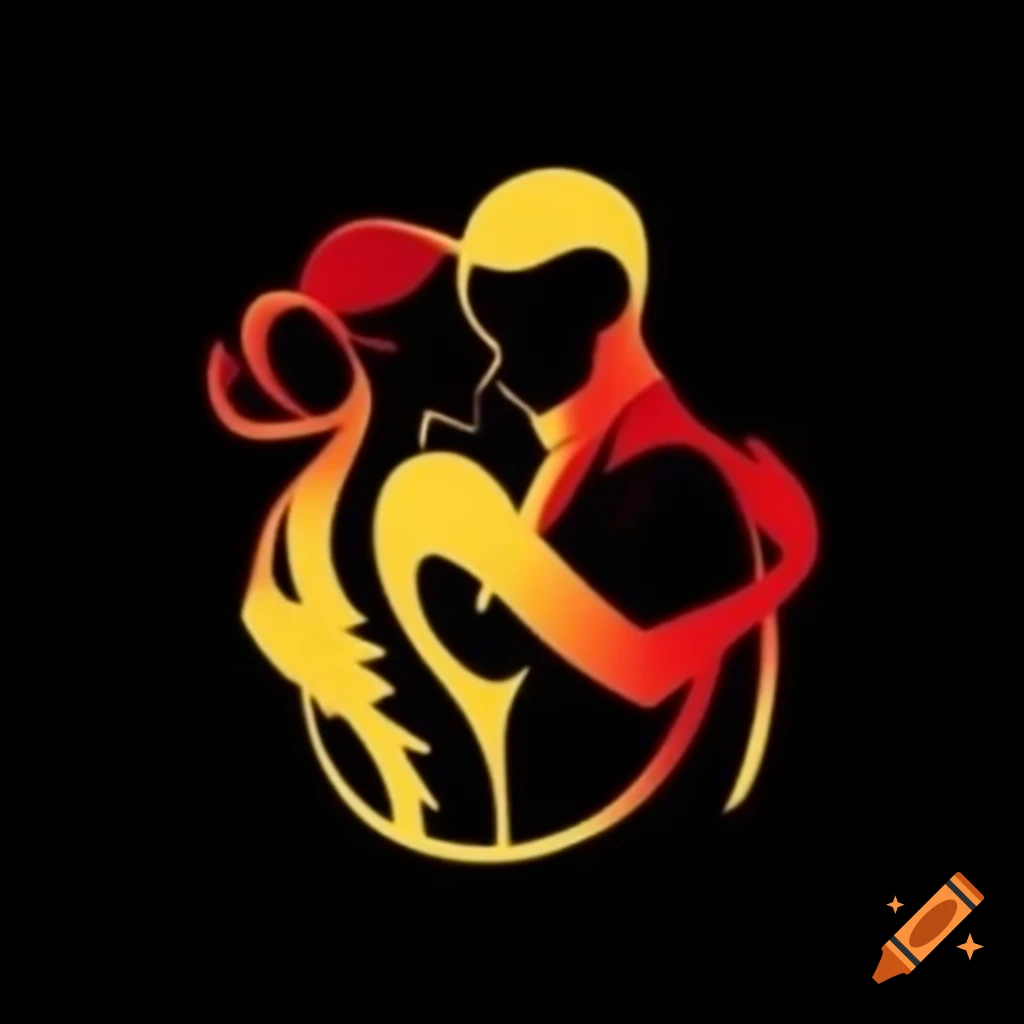 Logo of tango dancers in passionate embrace capturing elegance and ...