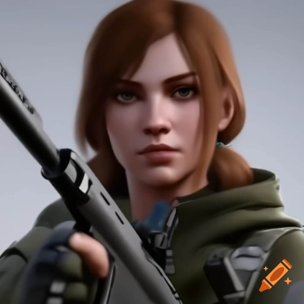 Female character from dayz with brown hair in ponytail holding ar15 ...