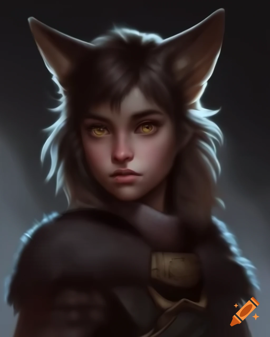 Young woman with wolf features in rags, concept art for Dungeons ...