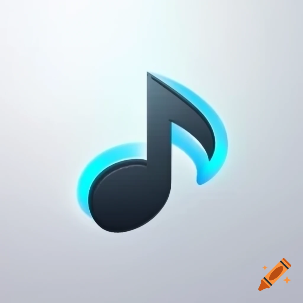 Modern music note logo in blue and black gradient, minimalist ...