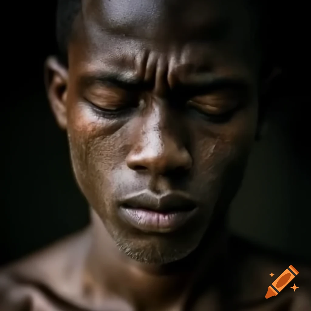 Crying young scandinavian male model with skin reflecting flames ...