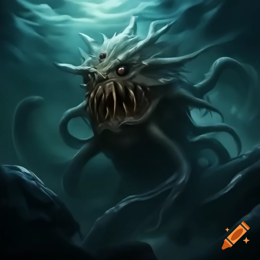 Terrifying deep-sea creature resembling anglerfish with bioluminescent ...