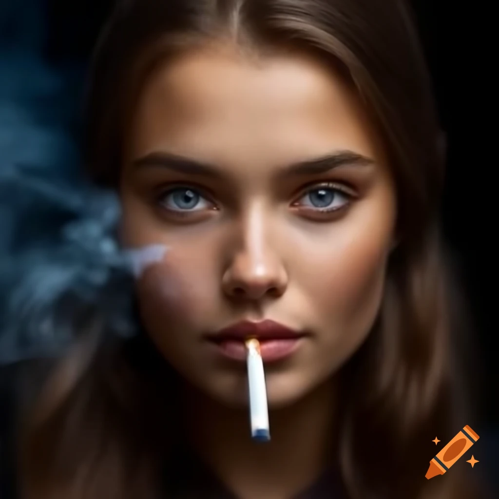 Close-up of a beautiful young Slavic woman with prominent facial ...