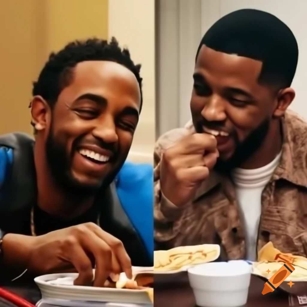 Kendrick lamar and drake laughing while enjoying lollipops, with p ...