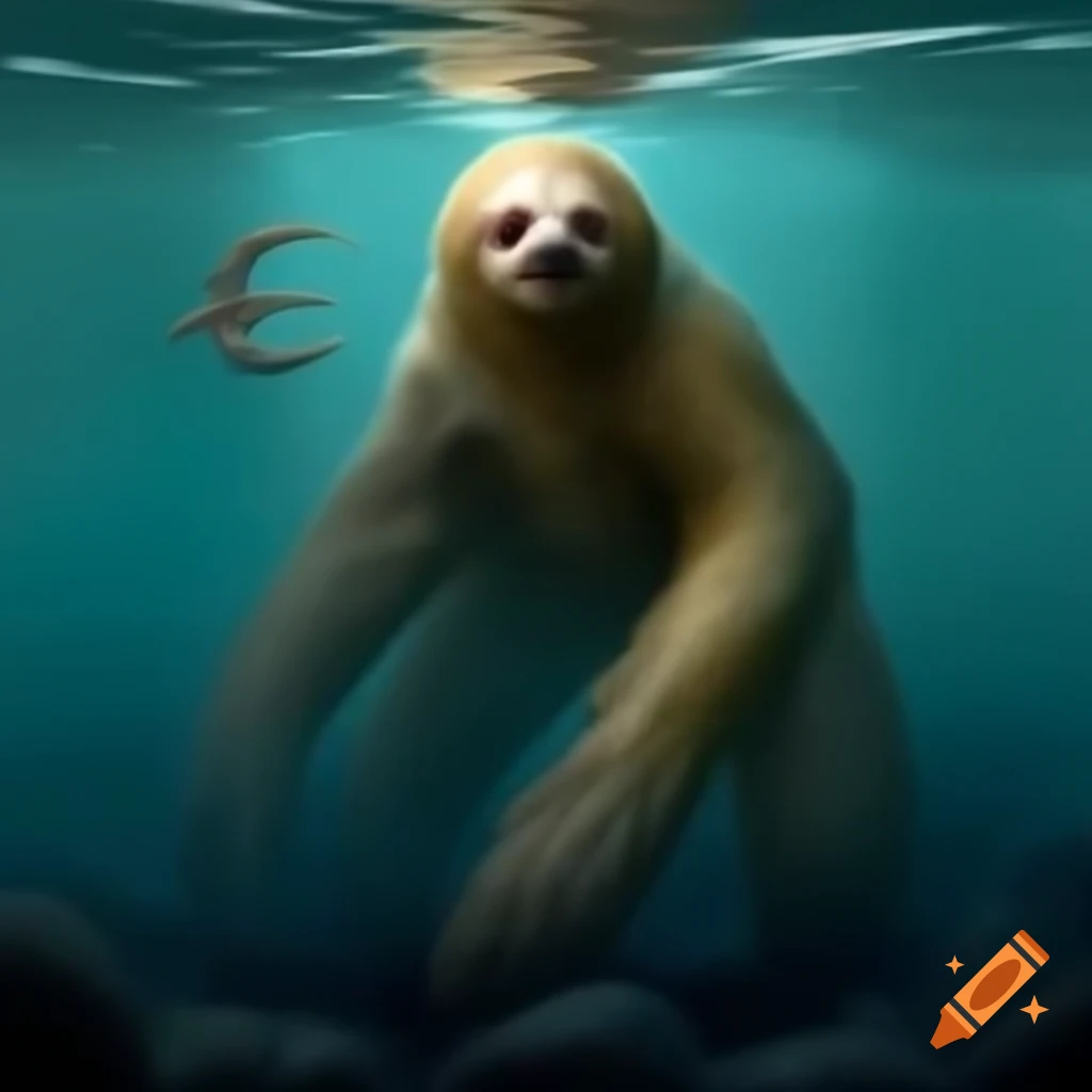 Colossal sloth-crab hybrid exploring deep-sea abyssal plain on Craiyon