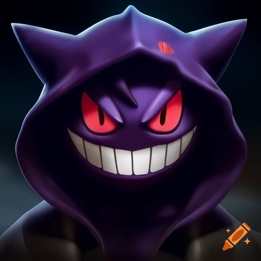 Mask design inspired by gengar pokémon face on Craiyon