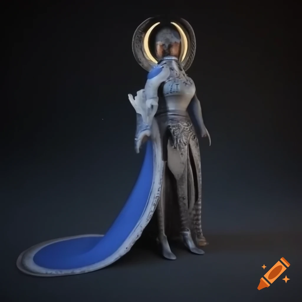 Elegant silver and blue chainmail with gold embroidered tabard and ...