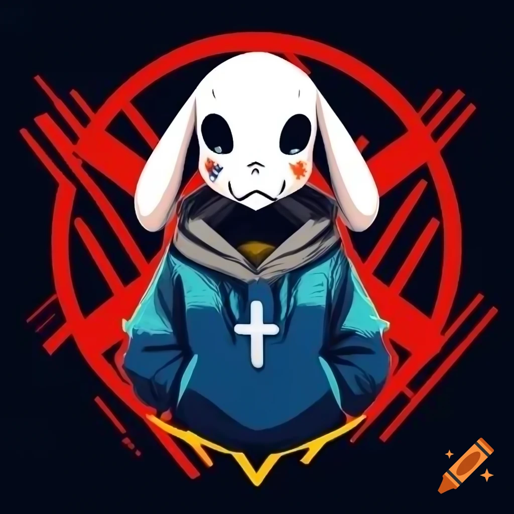 Futuristic logo design of young asriel dreemurr from undertale as a ...