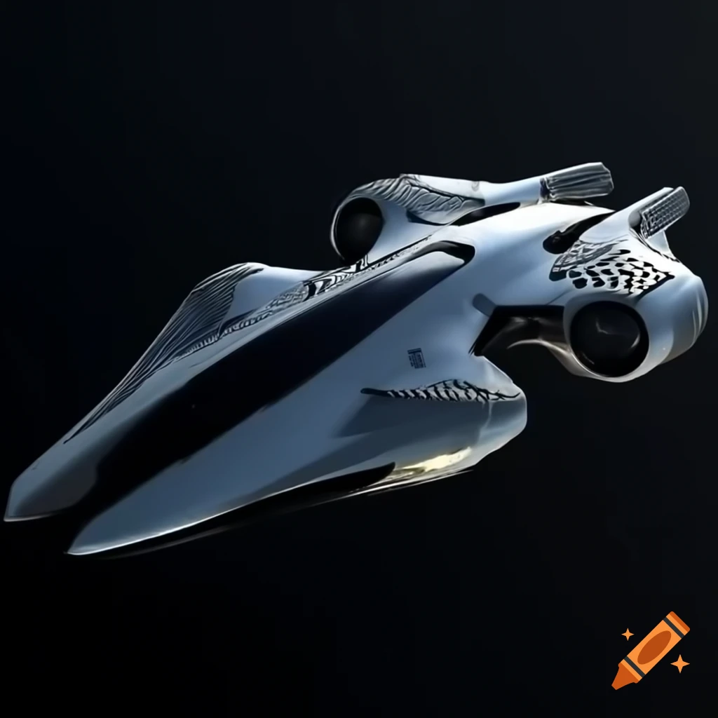 Innovative spaceship design with ceramic and metal materials on Craiyon