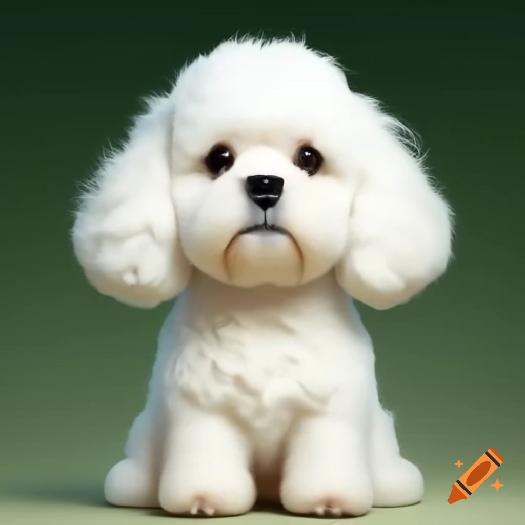 Photorealistic Peekapoo dog with detailed fur against olive green ...